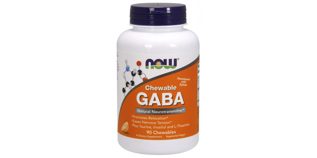 NOW Foods GABA Chewable with Taurine, Inositol and L-Theanine - 90 ...