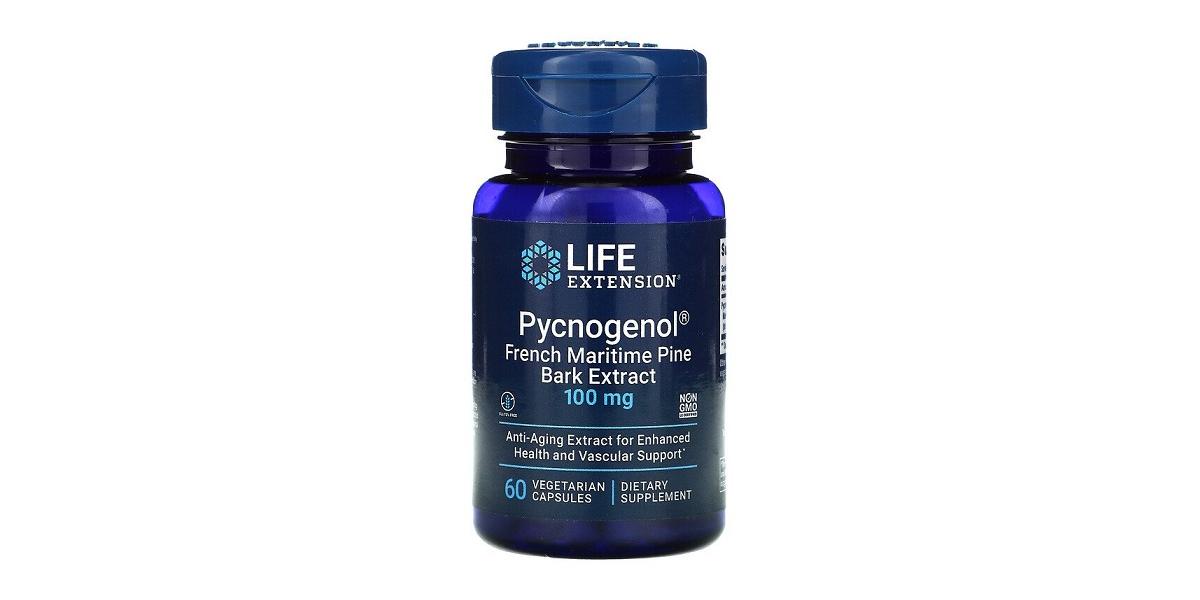 Life Extension Pycnogenol French Maritime Pine Bark Extract, 100mg - 60 ...